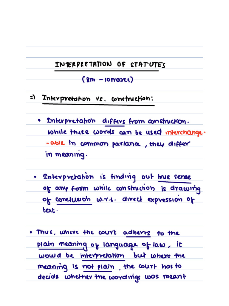 13. Interpretation of Statutes - Converted | PDF | Plain Meaning Rule ...