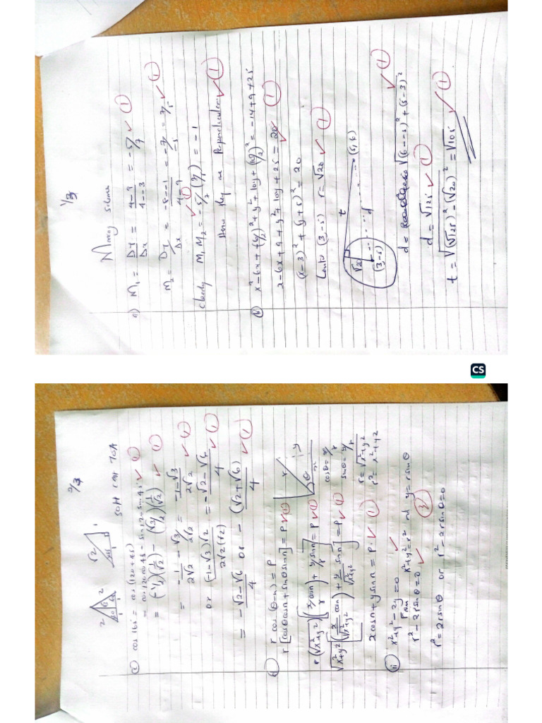 Sma 103 Cat One Marking Schemes | PDF