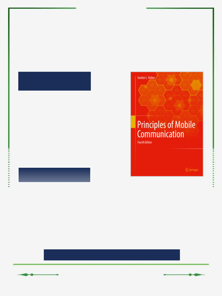 Principles of Mobile Communication 4th Edition Gordon L. Stüber eBook ...