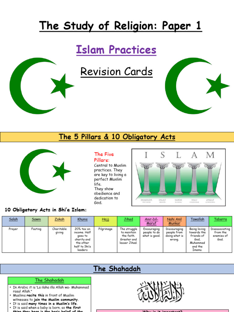 Revision Cards- Islam Practices (1) | PDF | Hajj | Jihad