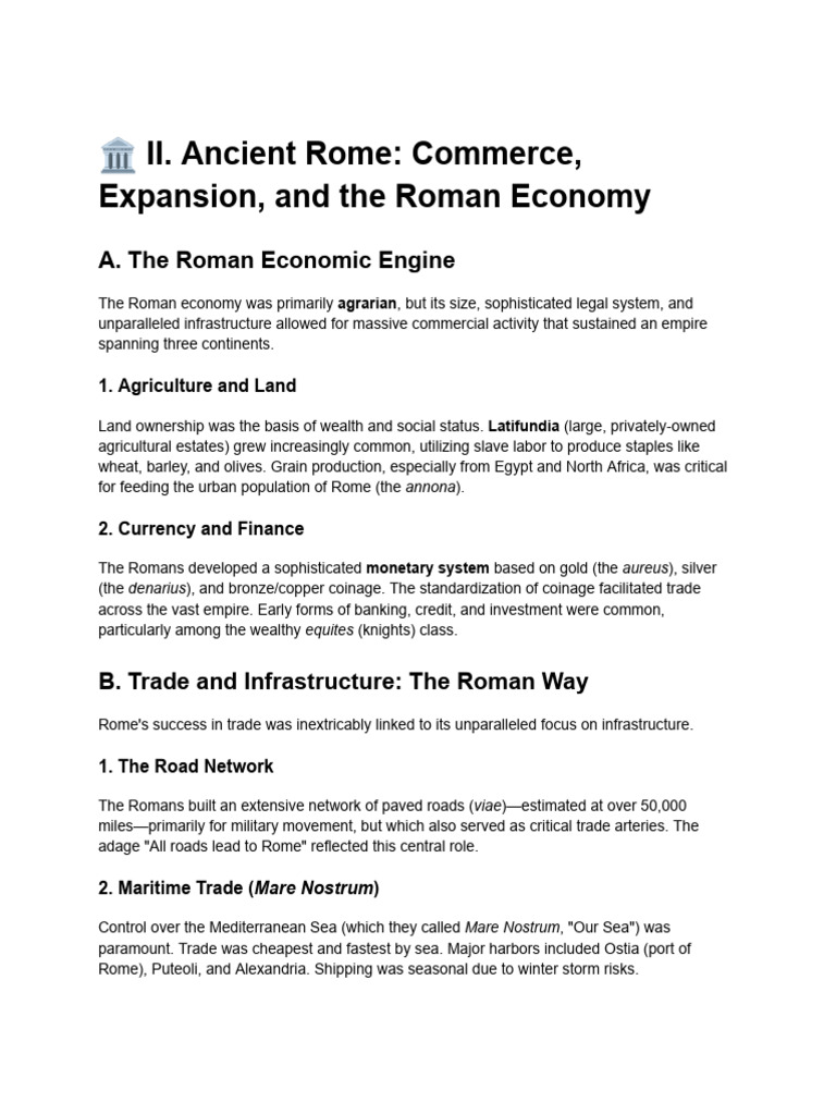 Rome | PDF | Roman Empire | Trade