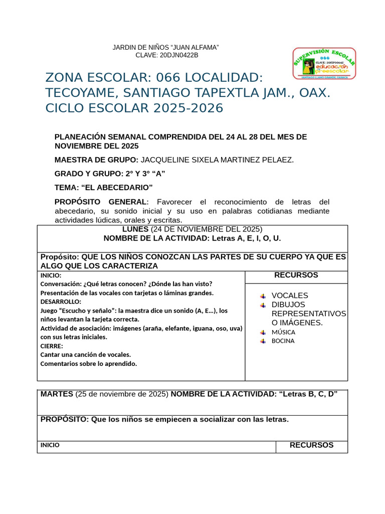 4ta Planeación Noviembre | PDF