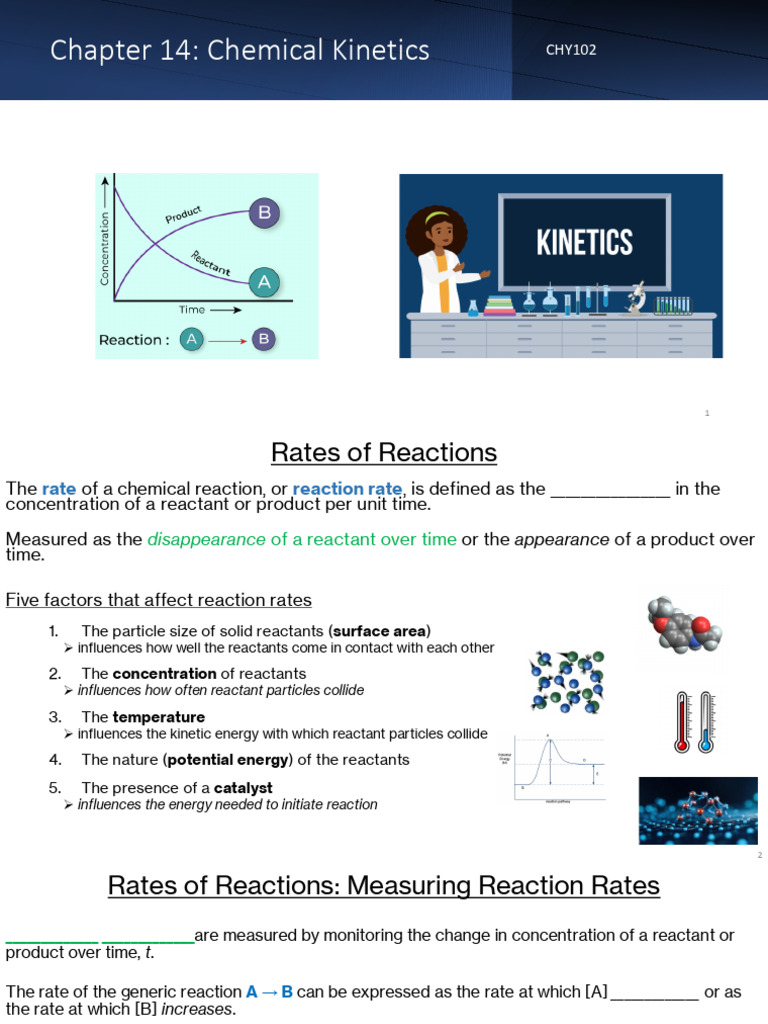 Lecture 9 - Chemical Kinetics_student version | PDF | Reaction Rate ...