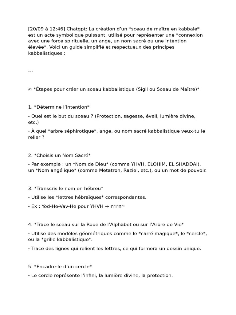 Guide de création d'un sceau kabbalistique | PDF | Kabbale | Spiritualité