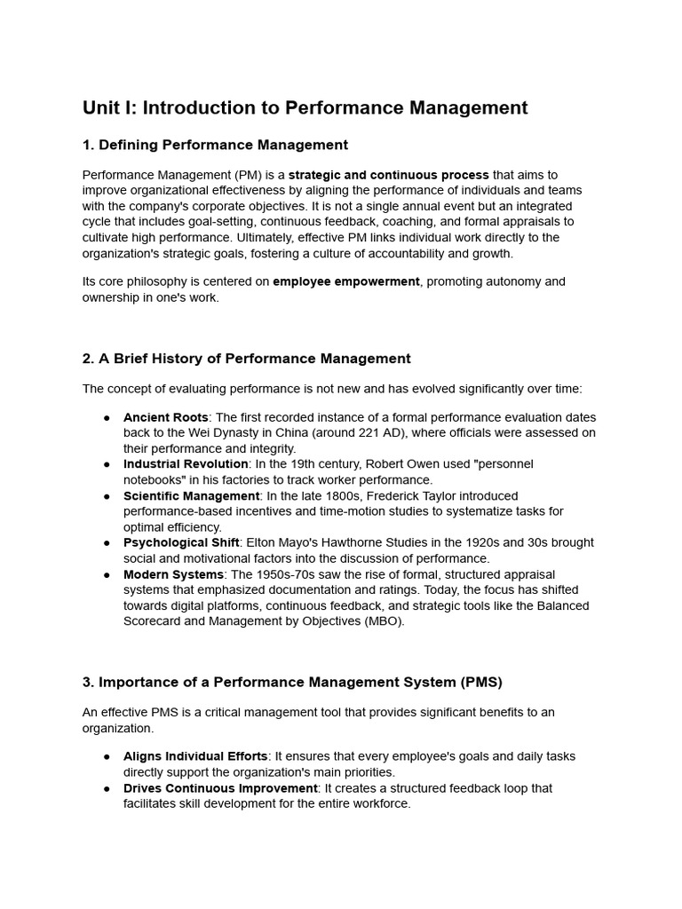 Performance Management: Key Concepts & Cycle | PDF | Performance ...