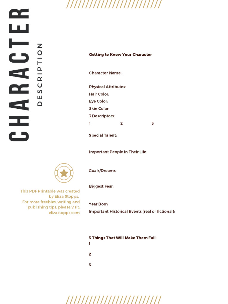 Character Development Worksheet | PDF