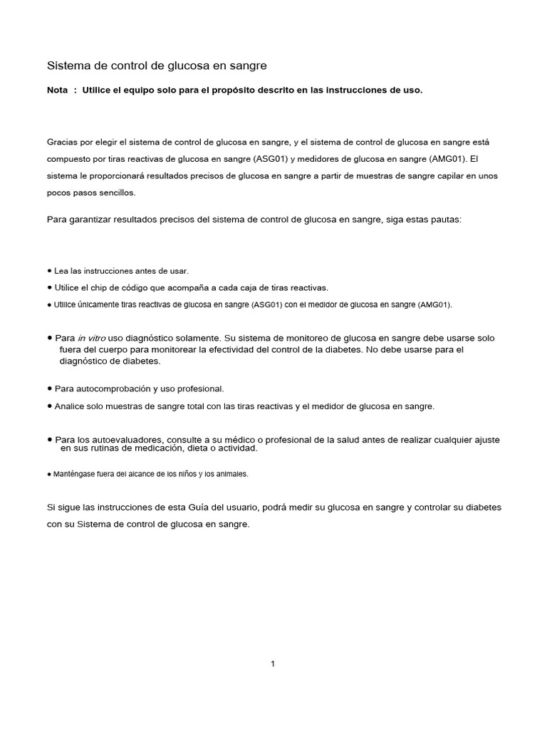 MANUAL_ESPAÑOL_GLUCOMETRO_AMG01.en.es | PDF | Sangre
