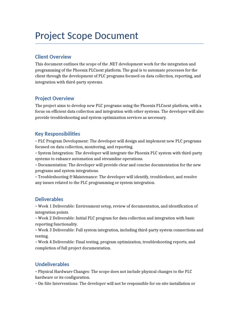 .NET PLCnext Development Project Scope | PDF | Information Technology ...