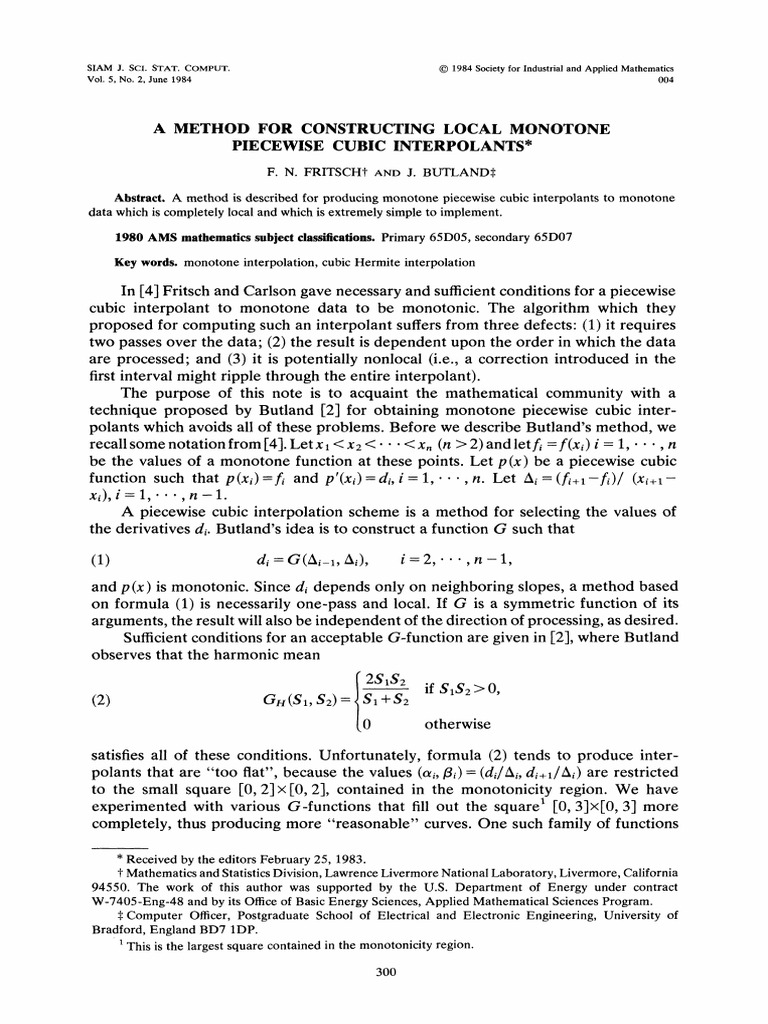 Local Monotone Cubic Interpolants Method | PDF | Interpolation ...