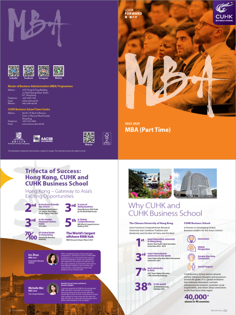 CUHK Part-Time MBA Program Overview | PDF | Entrepreneurship | Master ...