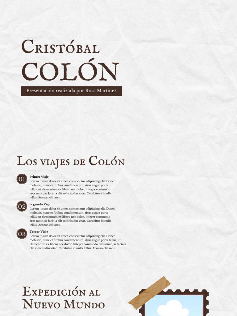 Presentación Historia y biografía de Cristóbal Colón Vintage histórico ...