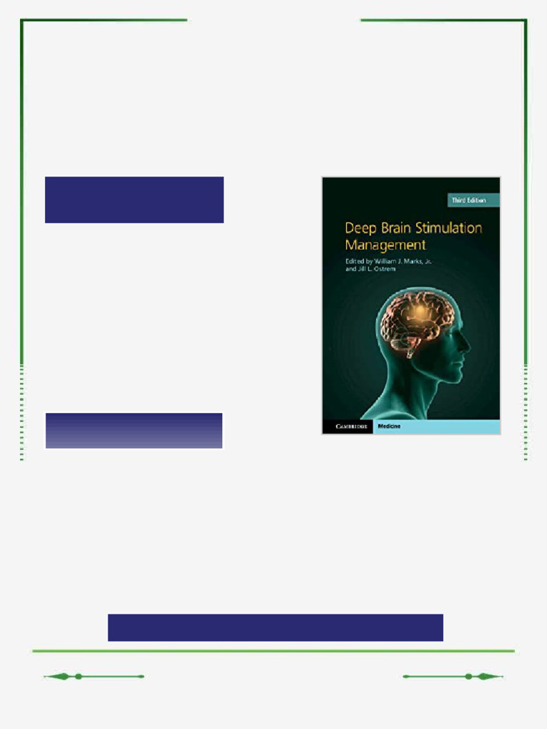 Deep Brain Stimulation Management 3rd Edition Jr. William J. Marks ...