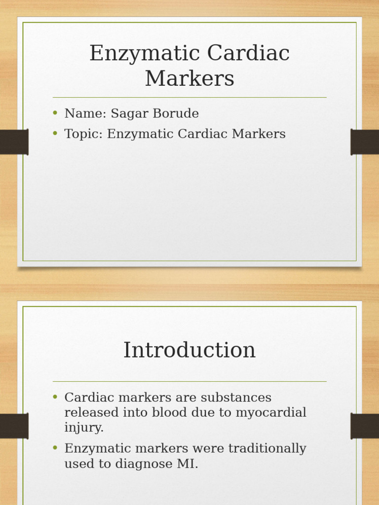 Enzymatic Cardiac Markers Overview | PDF