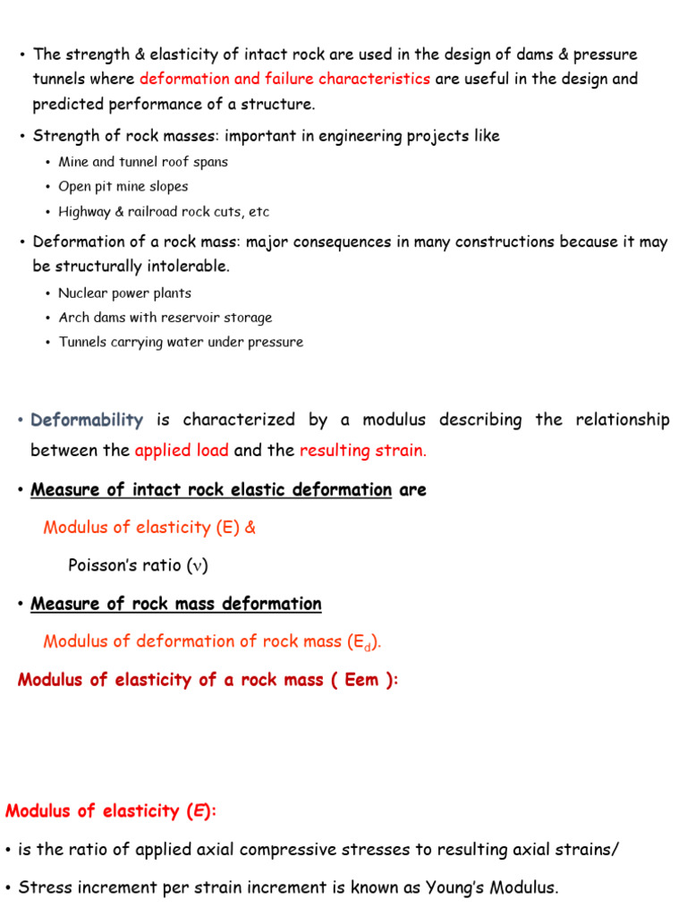 Rock Mass Deformation in Engineering | PDF | Deformation (Engineering ...