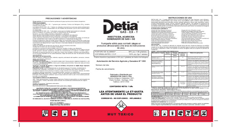 Detia Gas Ficha Tecnica Etiqueta 03-06-2022 | PDF | Alimentos