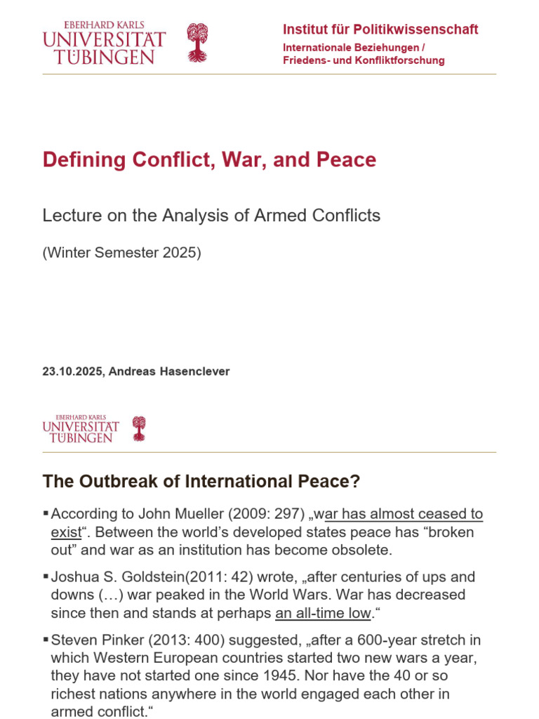 01 - Defining Conflict 2025 | PDF | Violence | Peace
