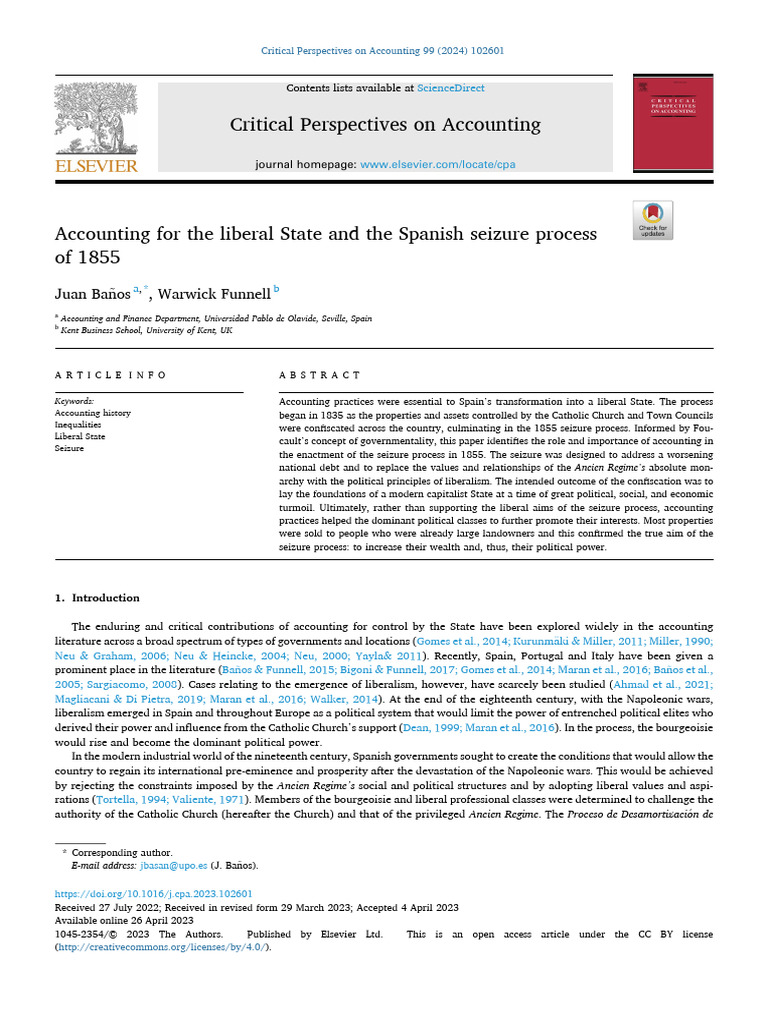 Accounting For The Liberal State and The Spanish Seizure Process of ...