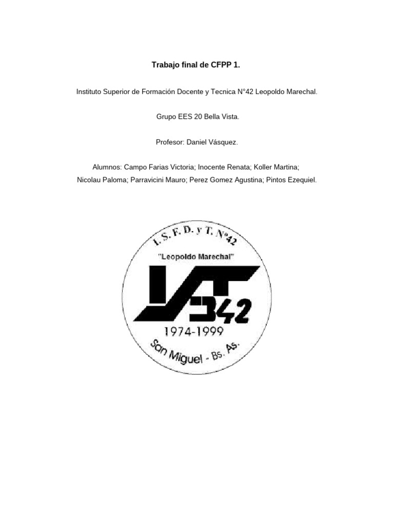 Trabajo Final CFPP I | PDF | Aprendizaje | Enseñando