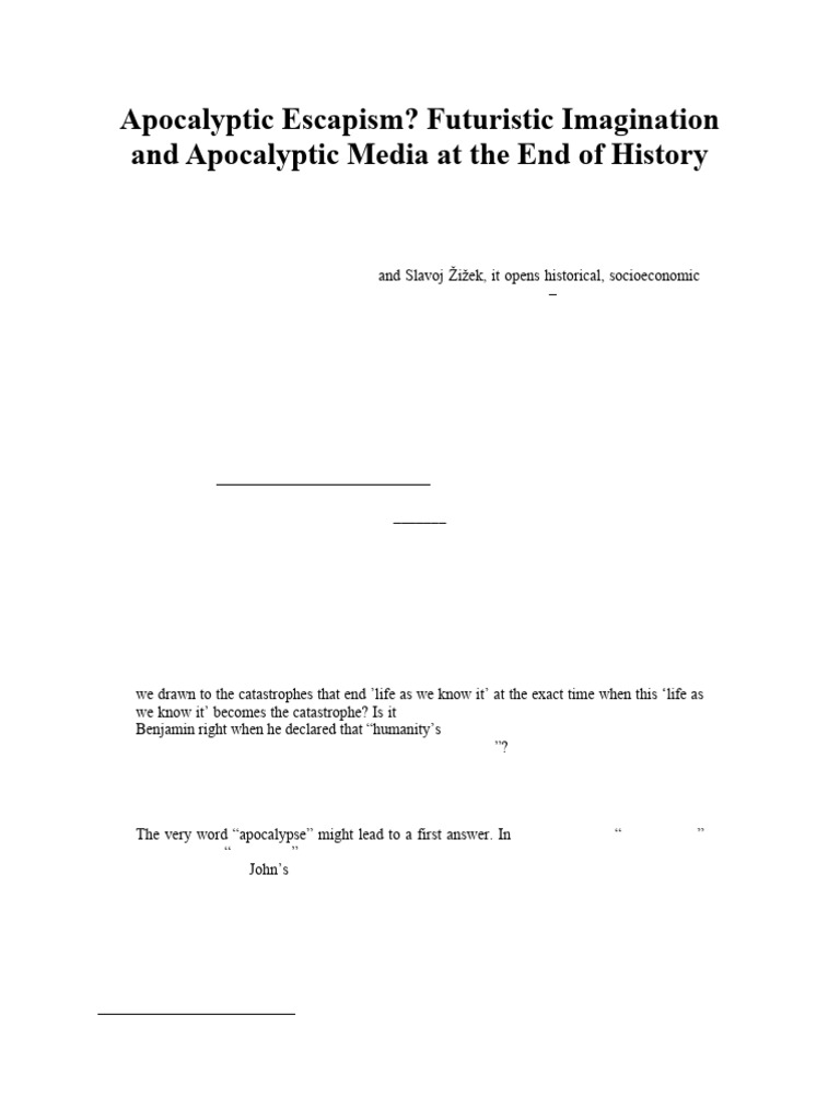 Hinrichs FROG24 Apocalyptic Escapism | PDF | Dystopia | Apocalyptic And ...