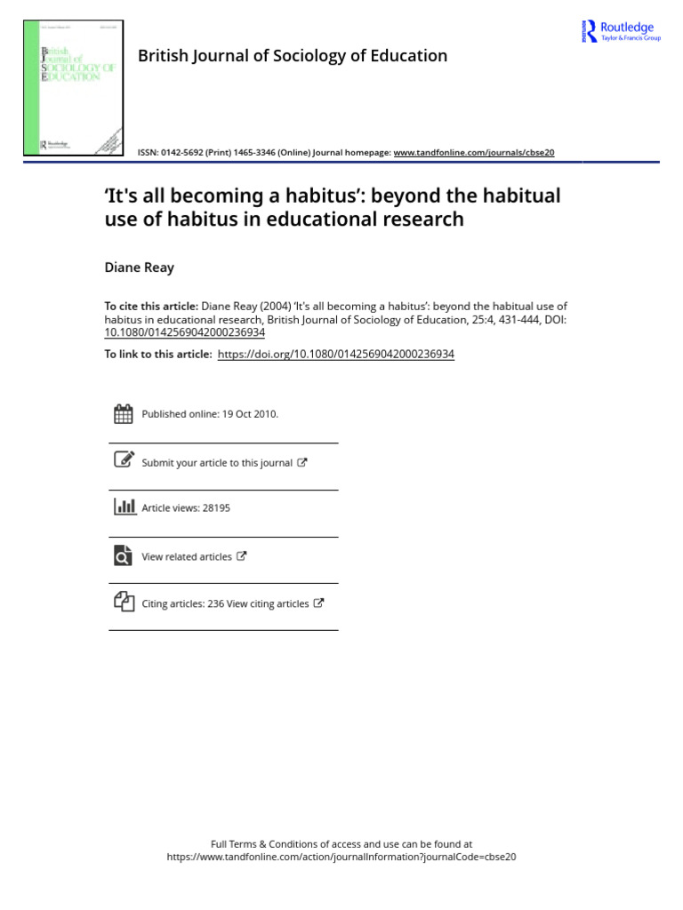 It s All Becoming a Habitus Beyond the Habitual Use of Habitus in ...