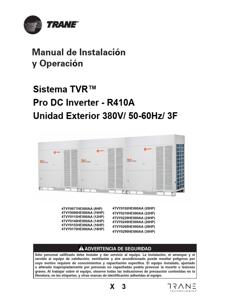 IOM-VRF-Outdoor Unit-TVR PRO-380V-50-60Hz-4TVY-VRF-SVX053A-EM | PDF ...