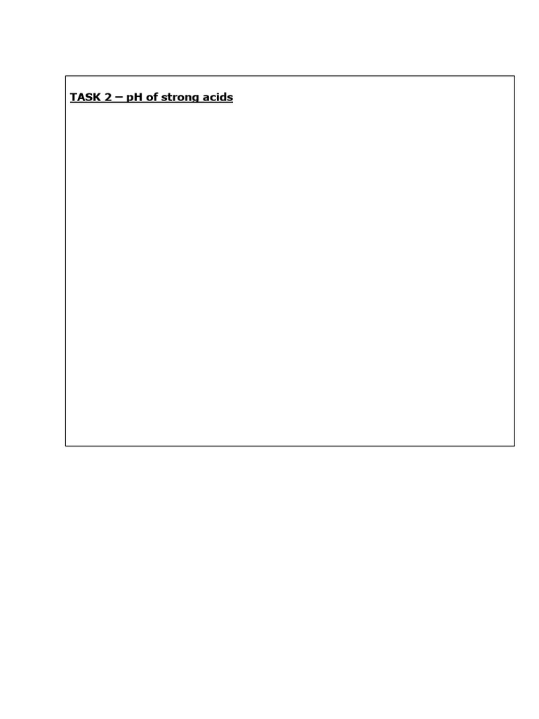 1.12.2a - PH of Strong Acids WS | PDF