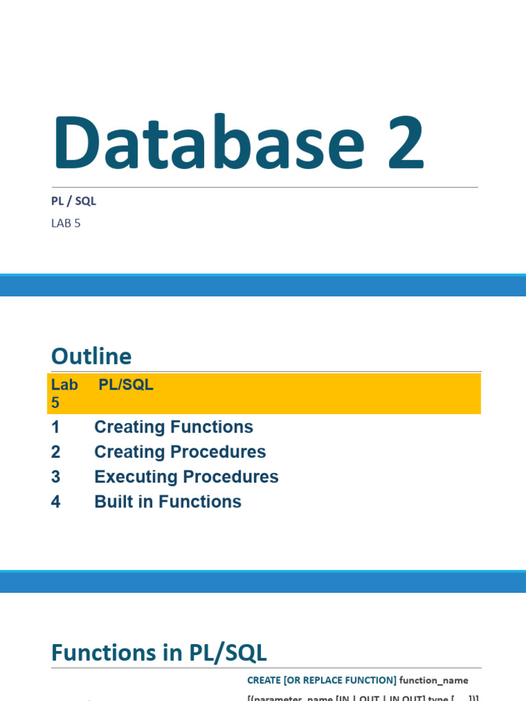 Lab 5 PL SQL .pptx | PDF | Pl/Sql | Sql