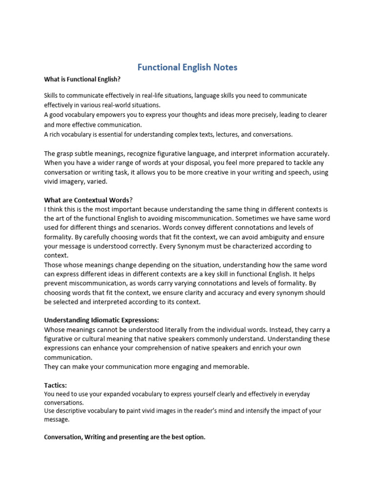 Functional English Notes | PDF | Grammatical Number | Phonetics