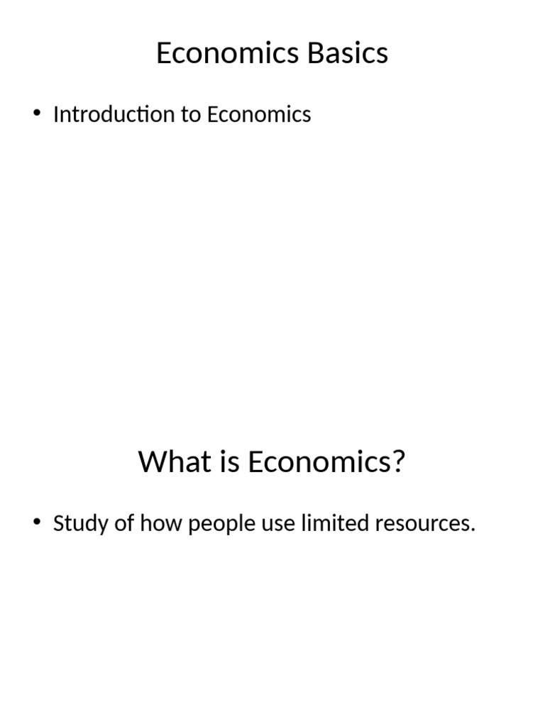 Economics Basics | PDF