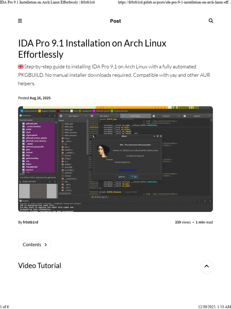 Install IDA Pro 9.1 on Arch Linux | PDF | Free Software Projects | Software
