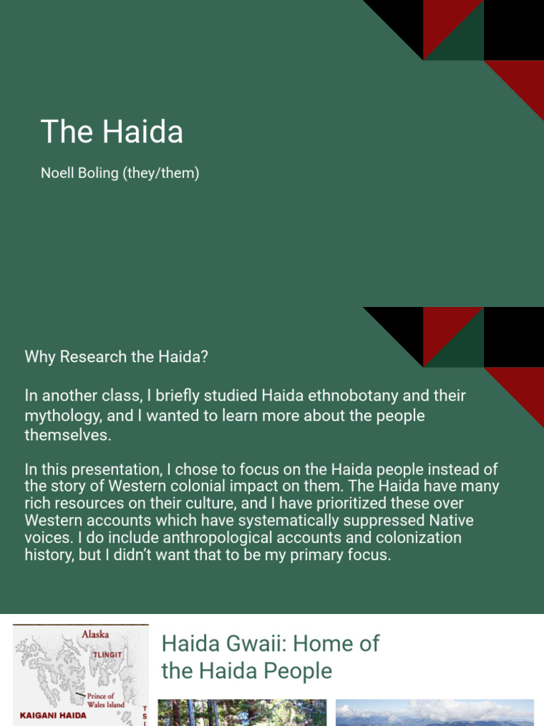 The Haida (1) - Noell Boling ANT 310 - FALL 2024 (1) | PDF