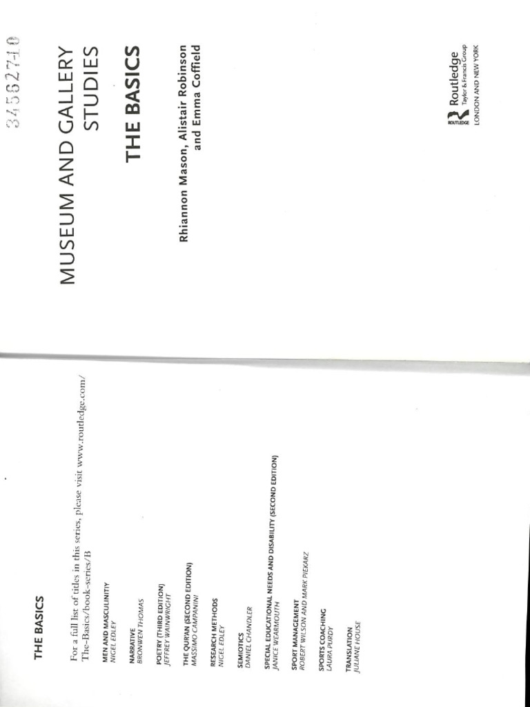 Museum and gallery studies - The basics | PDF