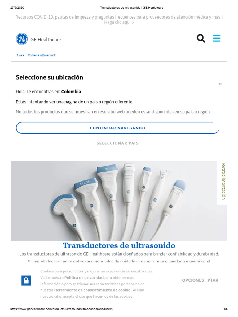 Transductores de Ultrasonido GE Healthcare | PDF | Conector eléctrico ...
