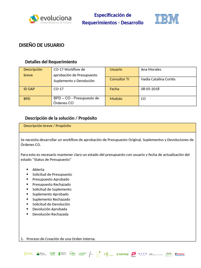 ERD-RTR-CO-17 Workflow de Aprobación de Presupuesto | PDF | Presupuesto ...