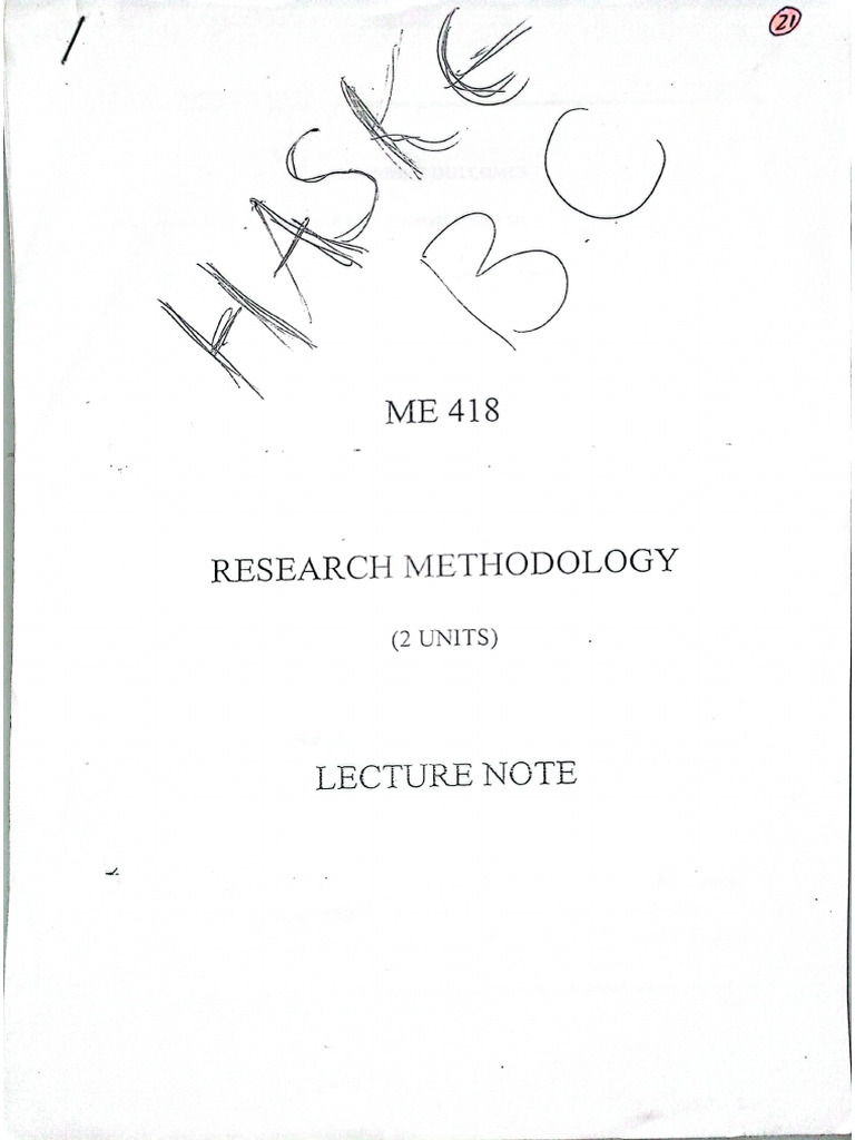 Me 418 research methodology | PDF