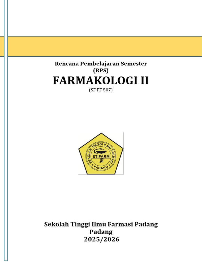 RPS Farmakologi II STIFARM Padang 2025 | PDF