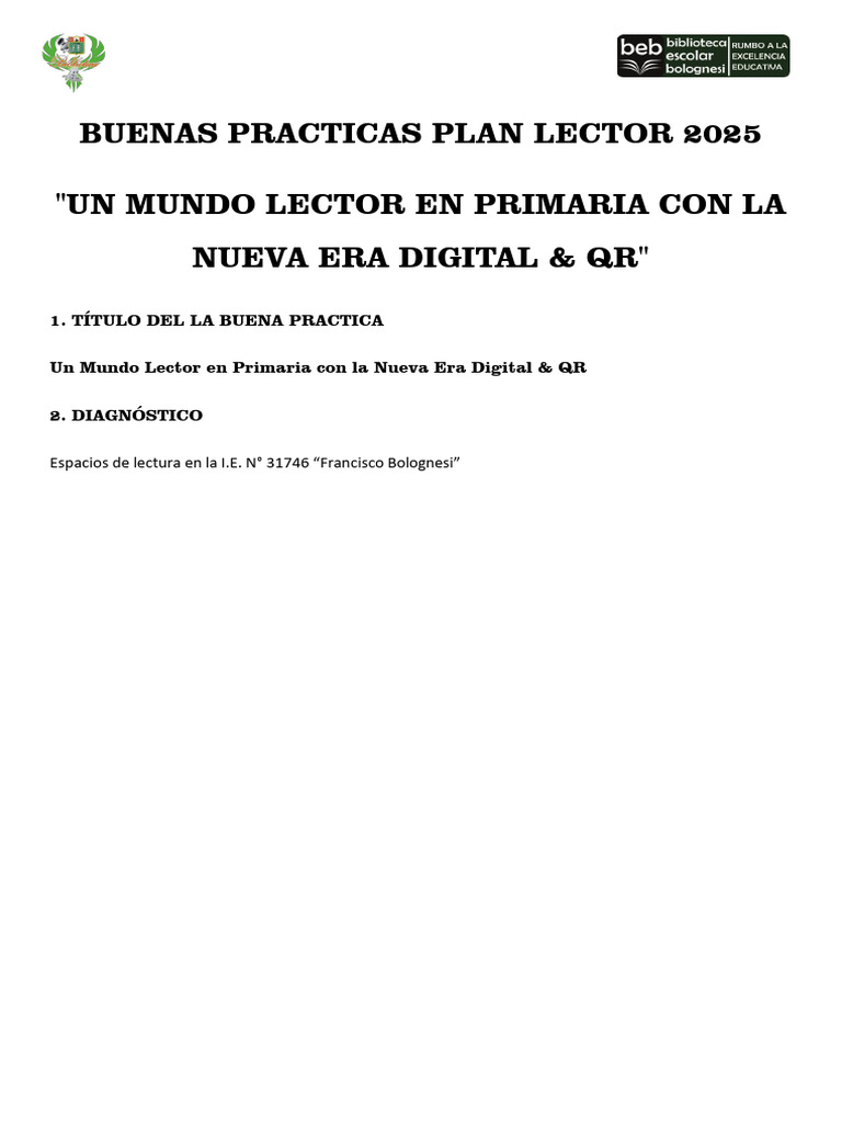 Buenas Practicas Plan Lector 2025 | PDF | Comprensión lectora | Informática