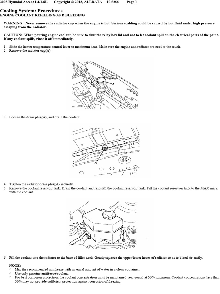 Instrucciones Para Purgar y Rellenar Anticongelante | PDF | Coolant ...