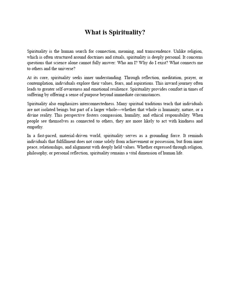 Understanding Spirituality and Its Impact | PDF