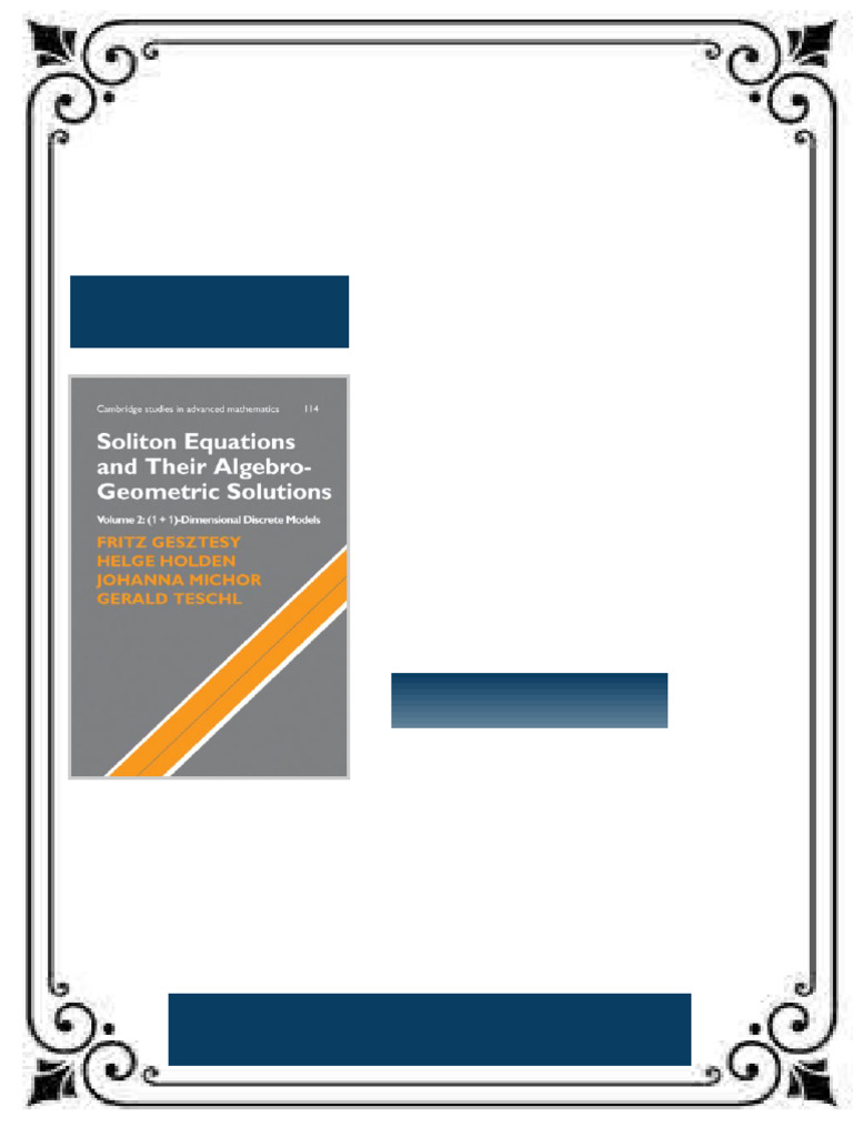 Soliton Equations and Their Algebro Geometric Solutions 1st Edition ...