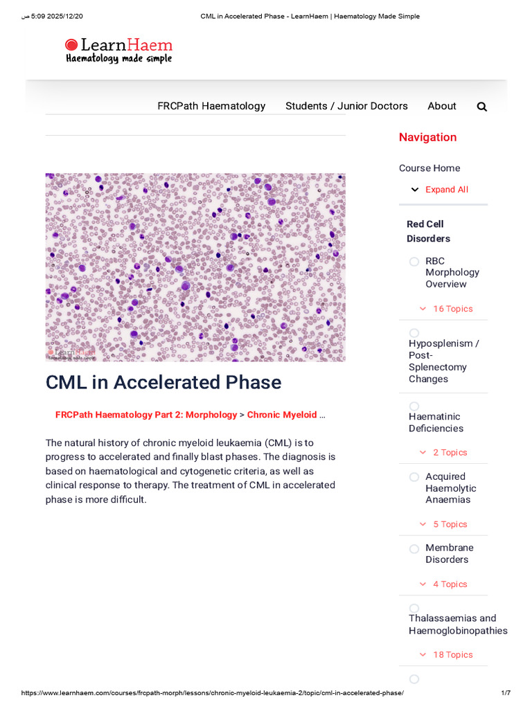 CML Accelerated Phase Overview | PDF | Leukemia | Hematology