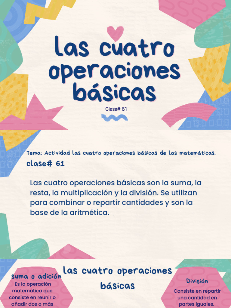 Clase# 61 Repaso Las Cuatro Operaciones Básicas _compressed | PDF