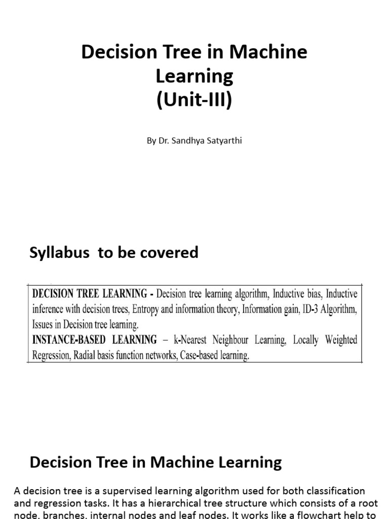 Unit-3 Decision Tree Learning - Autosaved-Pptx - 260107 - 034901 | PDF ...