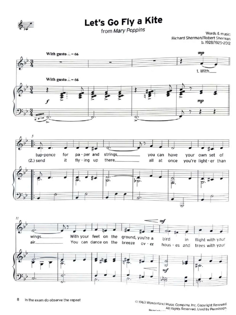 Let’s Go Fly a Kite From Mary Poppins | PDF