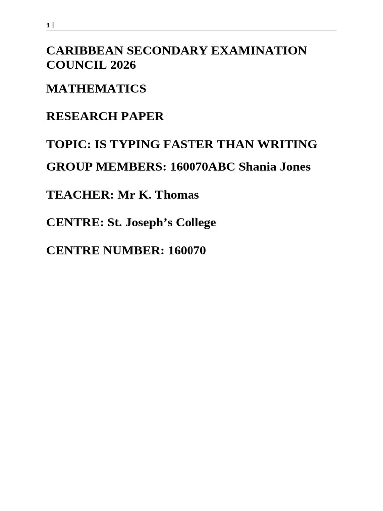 Maths SBA | PDF | Data | Mathematics