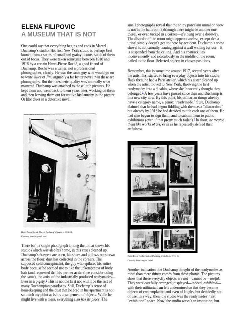 Duchamp's Studio: Art and Readymades | PDF | Surrealism | The Arts
