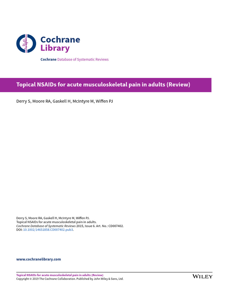 Topical NSAIDs for Musculoskeletal Pain | PDF | Topical Medication ...