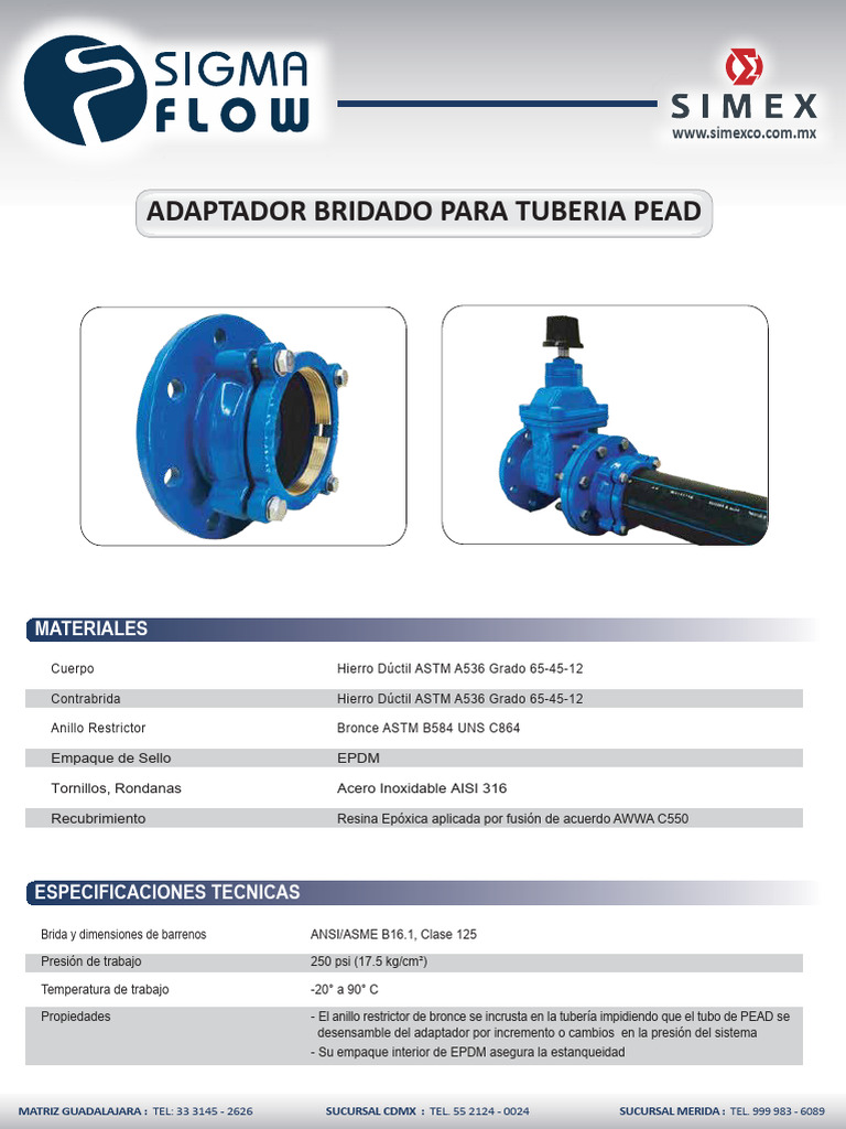 Adaptador Bridado PEAD: Instalación y Especificaciones | PDF | Rieles ...