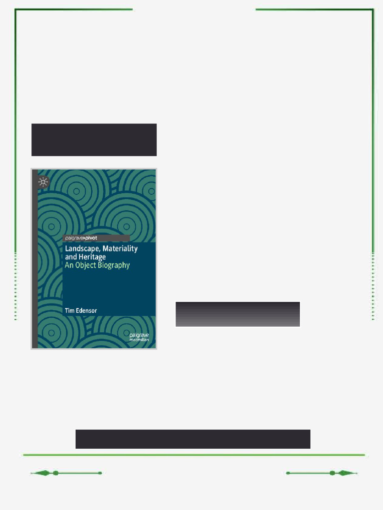 Landscape, Materiality and Heritage: An Object Biography Tim Edensor ...