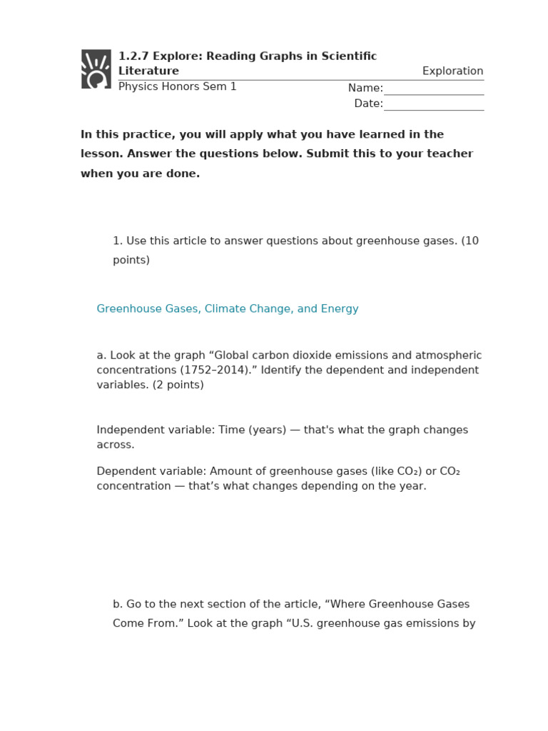 Analyzing Graphs on Climate Change | PDF | Greenhouse Gas | Greenhouse ...